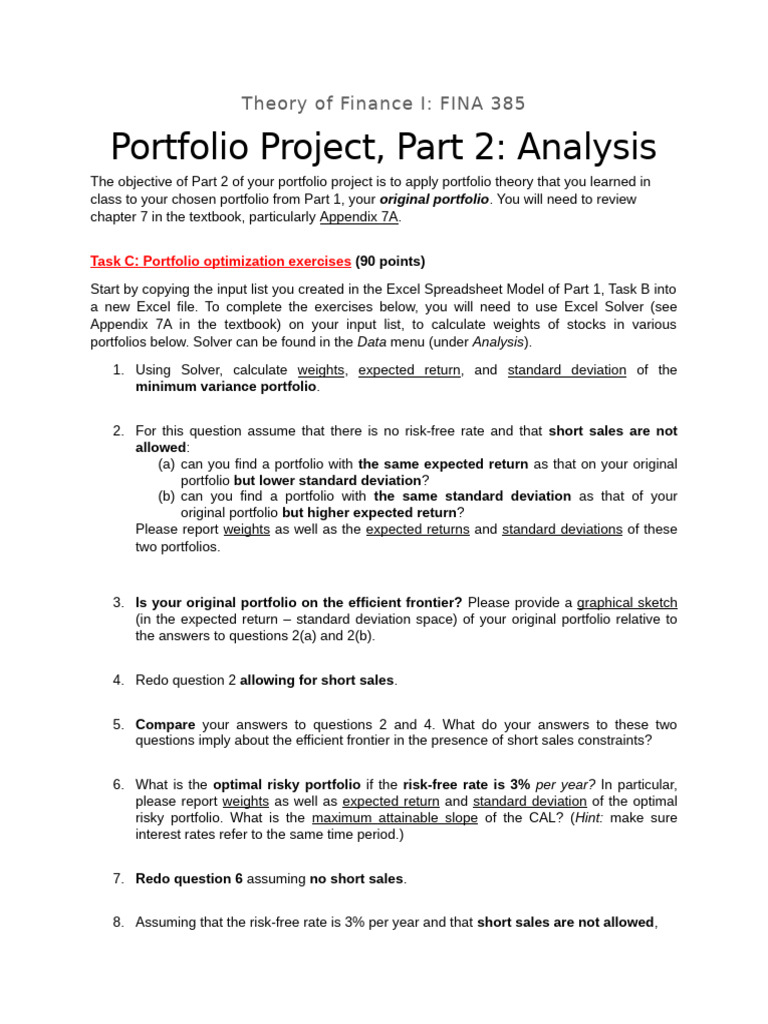 Portfolio Optimization Analysis Guide | PDF | Modern Portfolio Theory ...