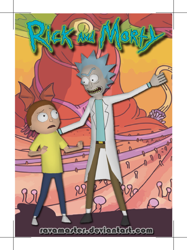 Rick - and - Morty - Lined Papercraft | PDF