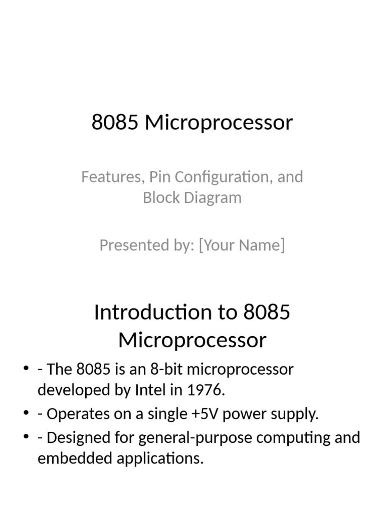8085 Microprocessor | PDF