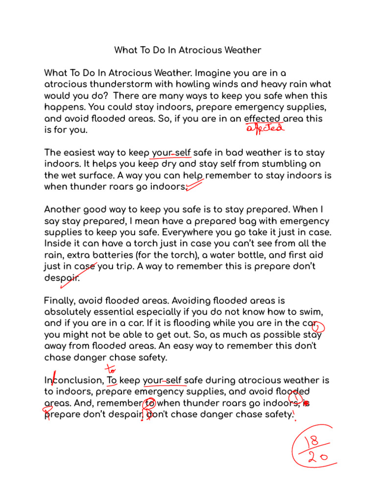 What To Do in Atrocious Weather | PDF