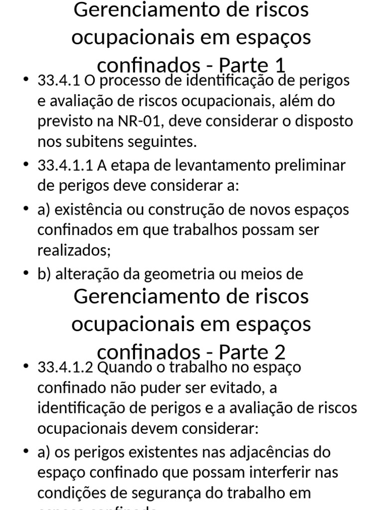 NR33 Treinamento Slides 21 Ao 40 Texto Integral | PDF