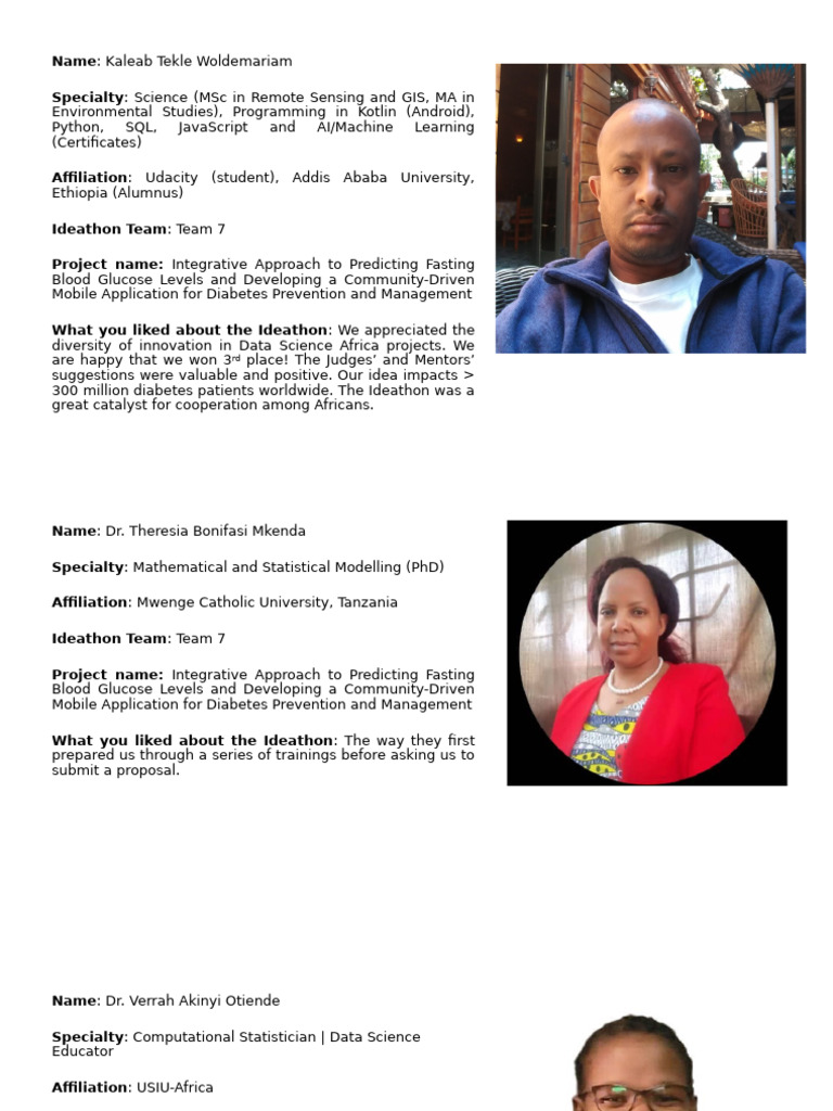 Ideathon Team 7 Profiles | PDF