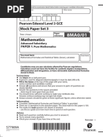 Edexcel A Level Maths Mock Set 1 | PDF | Equations | Cartesian ...