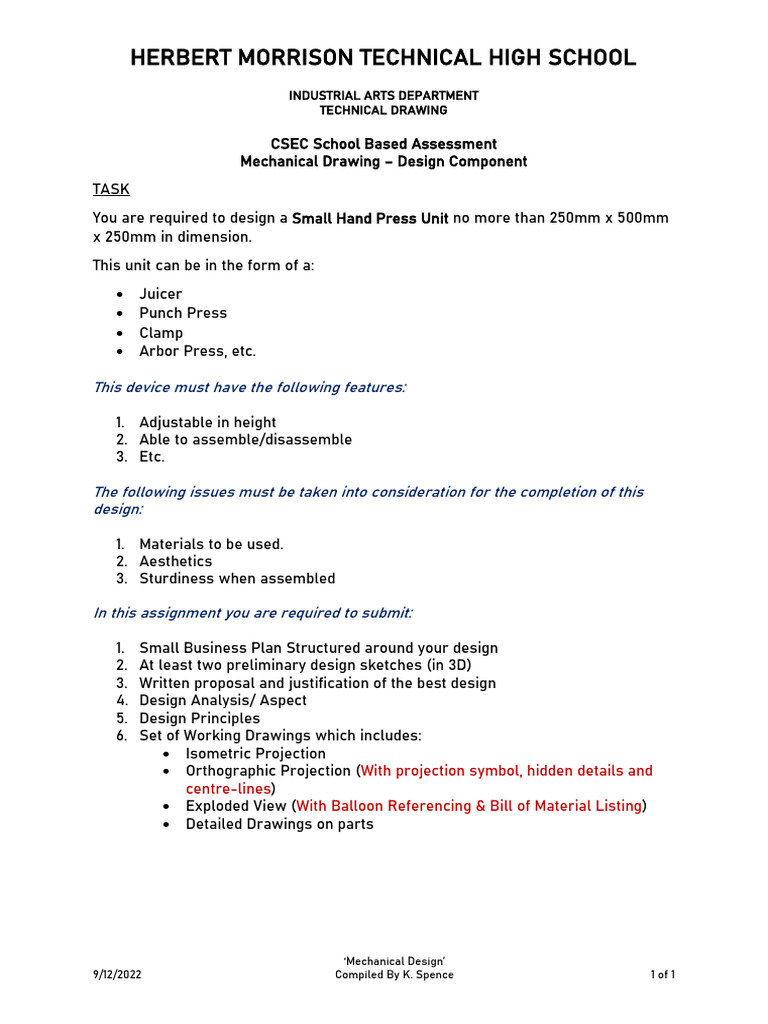 Mechanical Drawing - Design Component | PDF