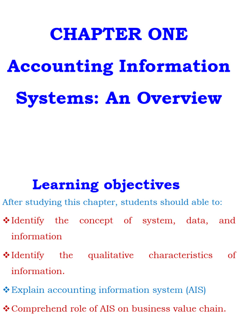Overview of Accounting Information Systems | PDF | Information | Logistics