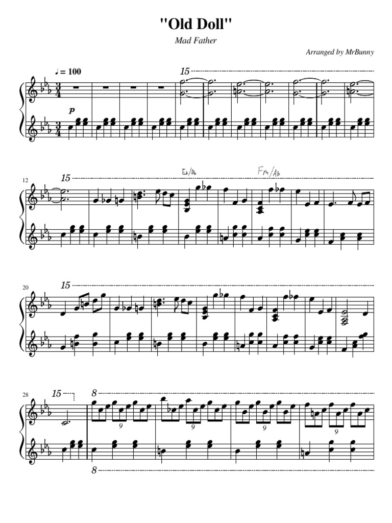 Old Doll Sheet Music Arrangement | PDF