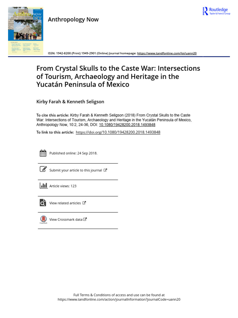From Crystal Skulls To The Caste War Intersections of Tourism ...