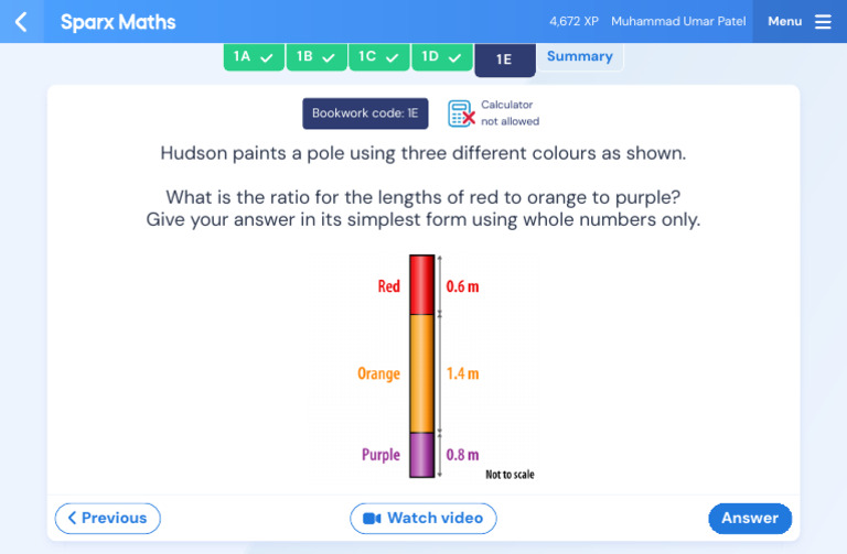 Sparx Maths Question on Ratios | PDF