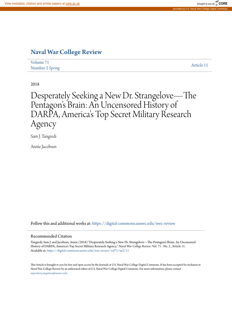 Desperately Seeking A New DR Strangelove | PDF | Darpa