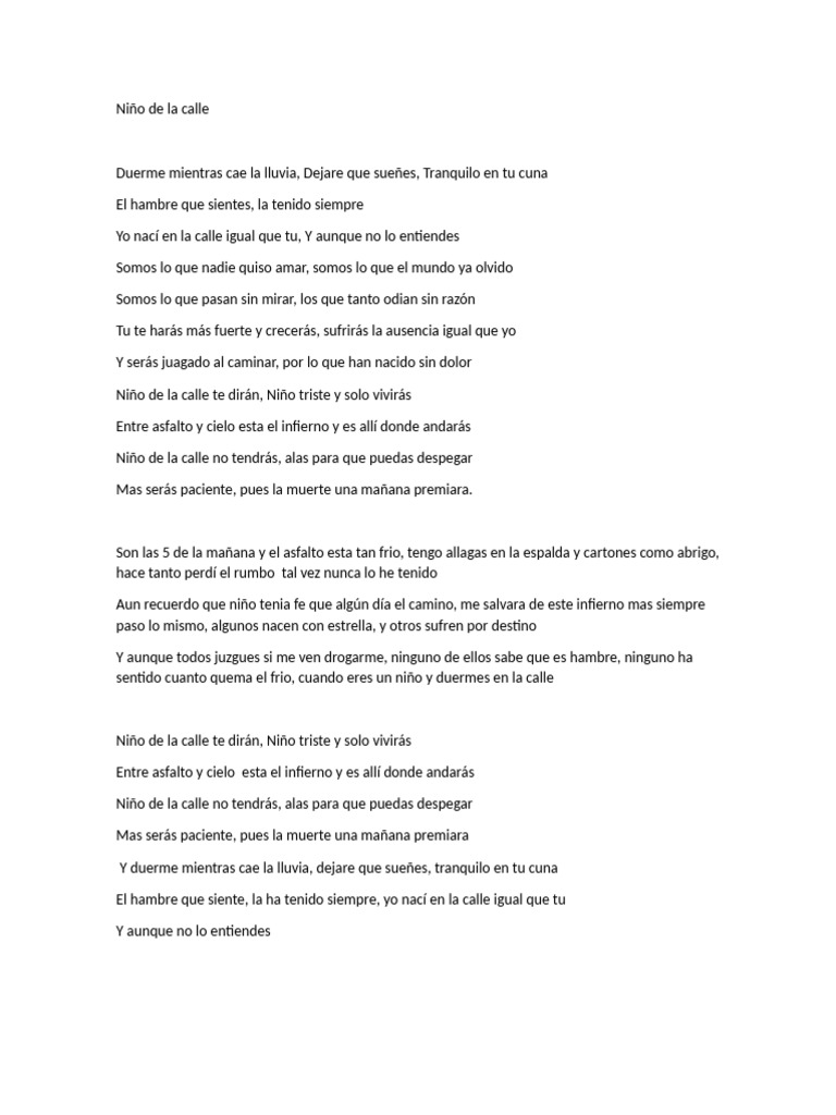 Niño de La Calle | PDF