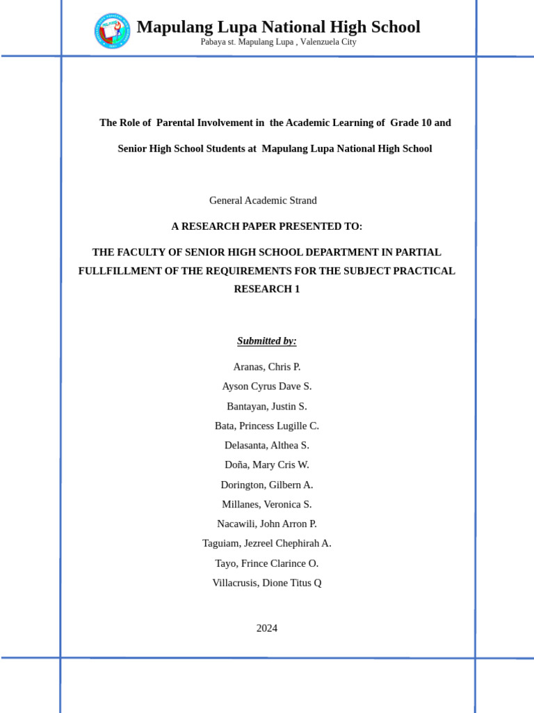 Parental Involvement in Student Success | PDF | Schools | Teachers