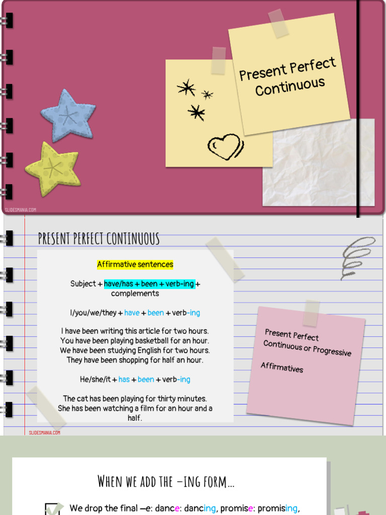 Present Perfect Continuous Explained | PDF | English Language ...