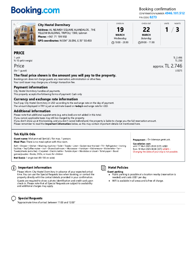 Booking 2 | PDF