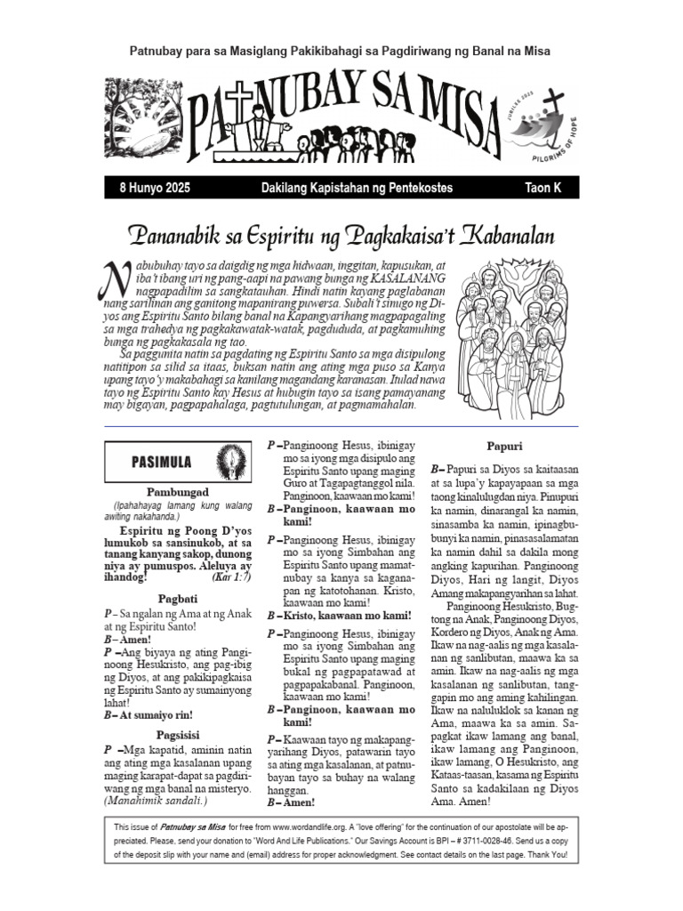 Tagalog Misa Pentekostes | PDF
