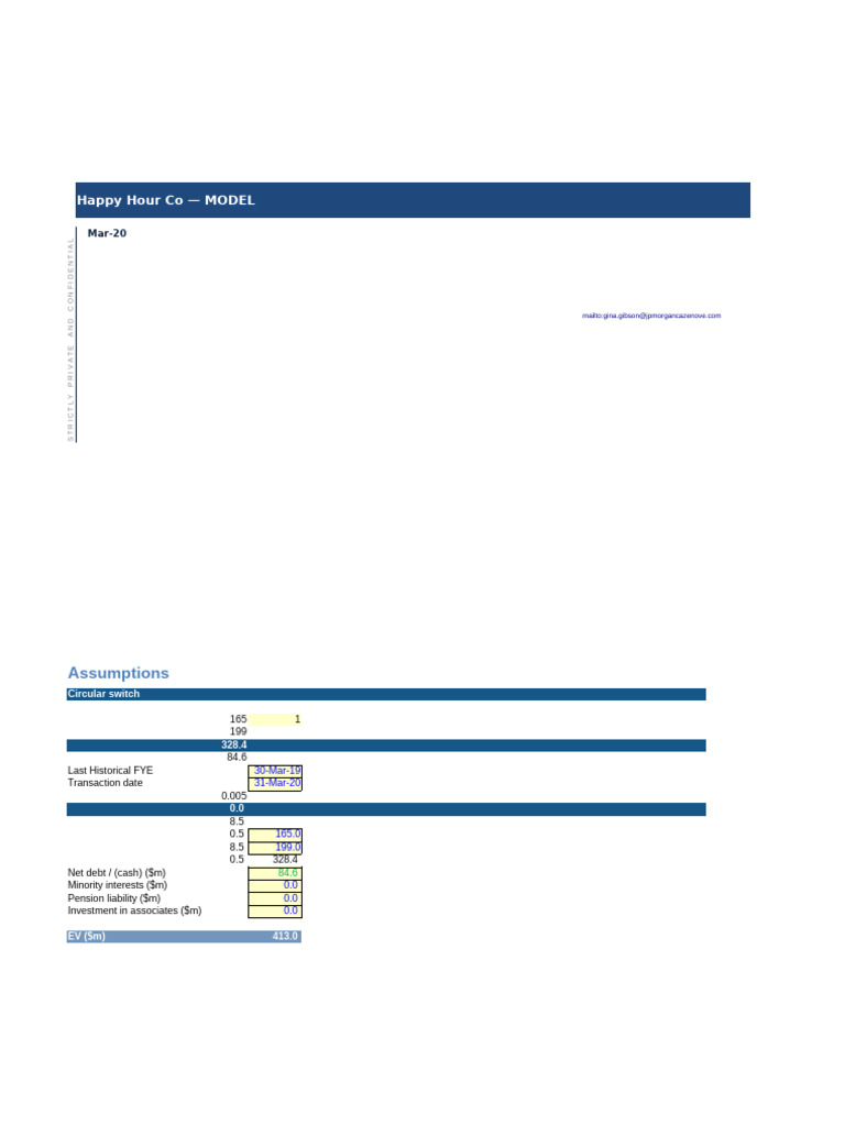 Completed DCF Model HappyHour | PDF | Business | Financial Accounting