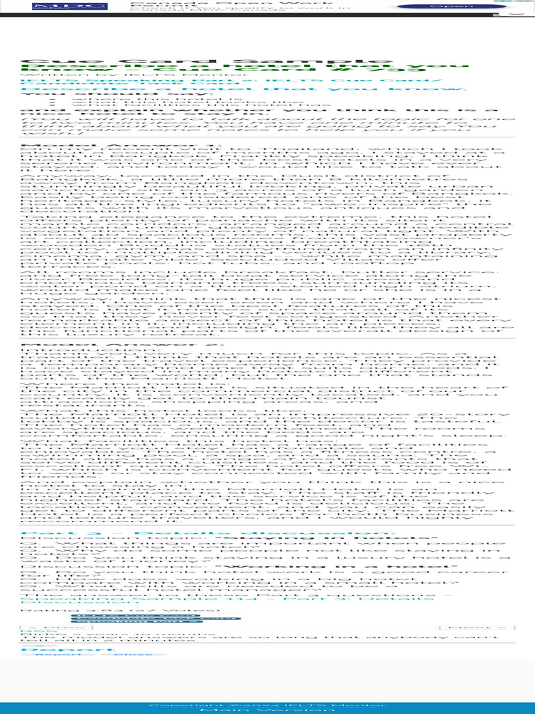 Describe A Hotel That You Know - Cue Card # 733 | PDF | Hotel