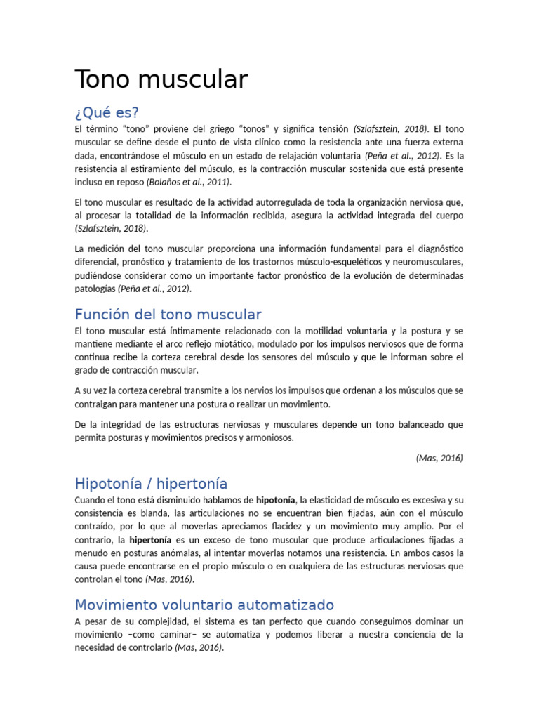 Tono Muscular | PDF | Músculo