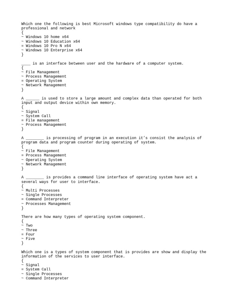 Microsoft Windows OS Compatibility Guide | PDF | Operating System ...