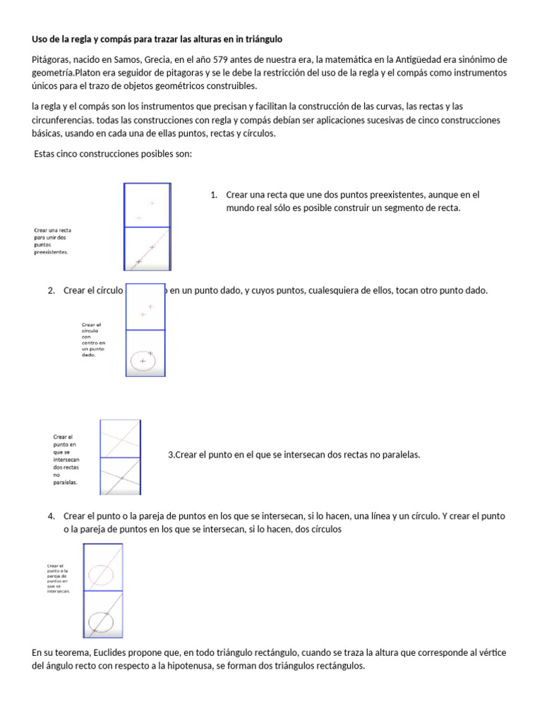 Uso de La Regla y Compás para Trazar Las Alturas en in Triángulo | PDF