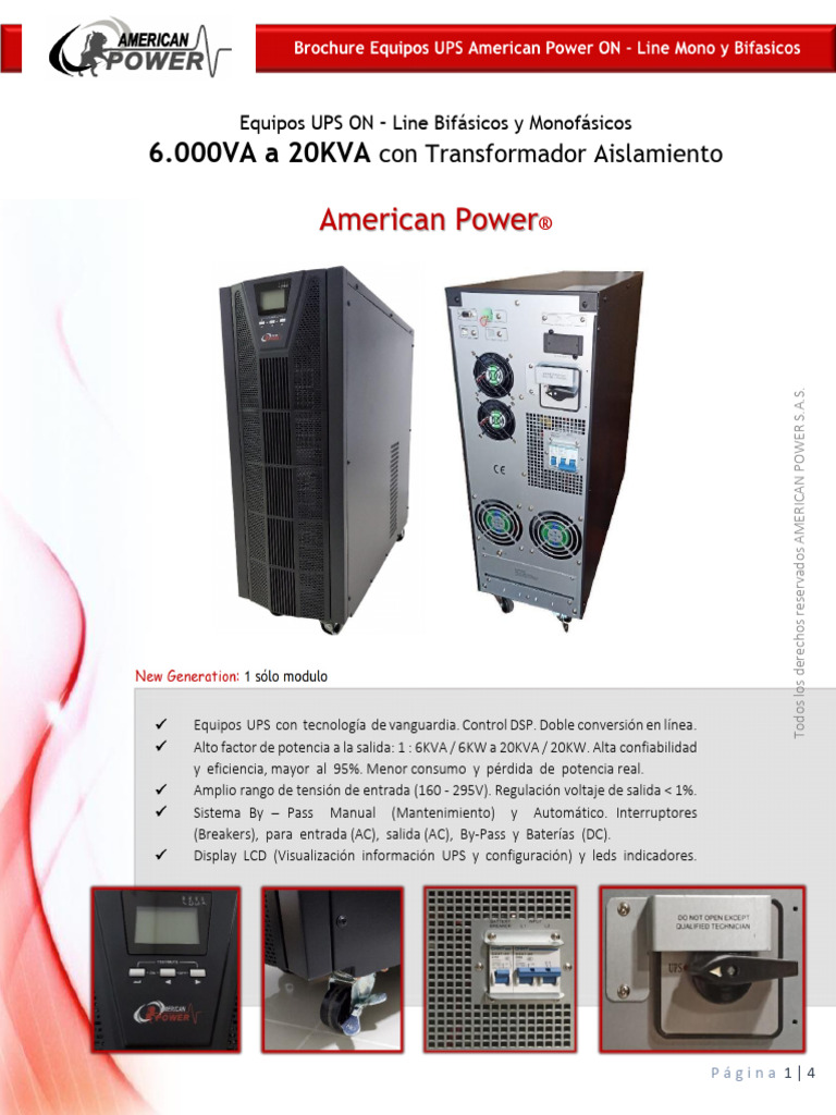 Equipos UPS American Power: Ficha Técnica | PDF | Electricidad ...