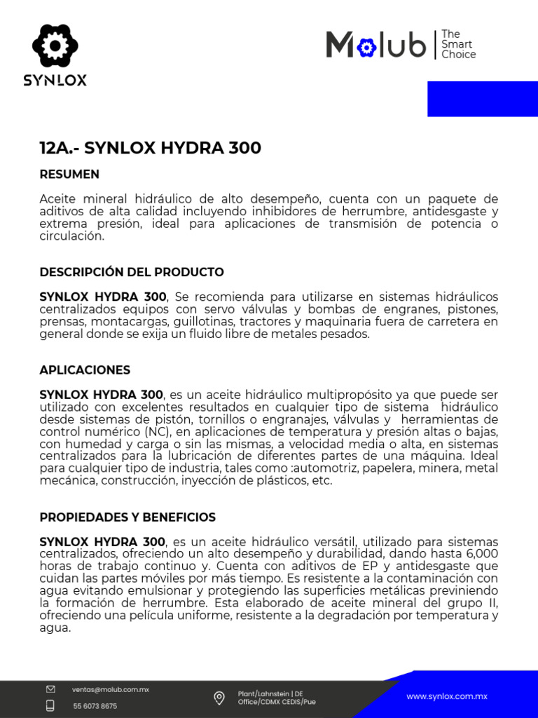 Fichas Tecnicas Hydra 300 | PDF | Engranaje | Ingeniería mecánica