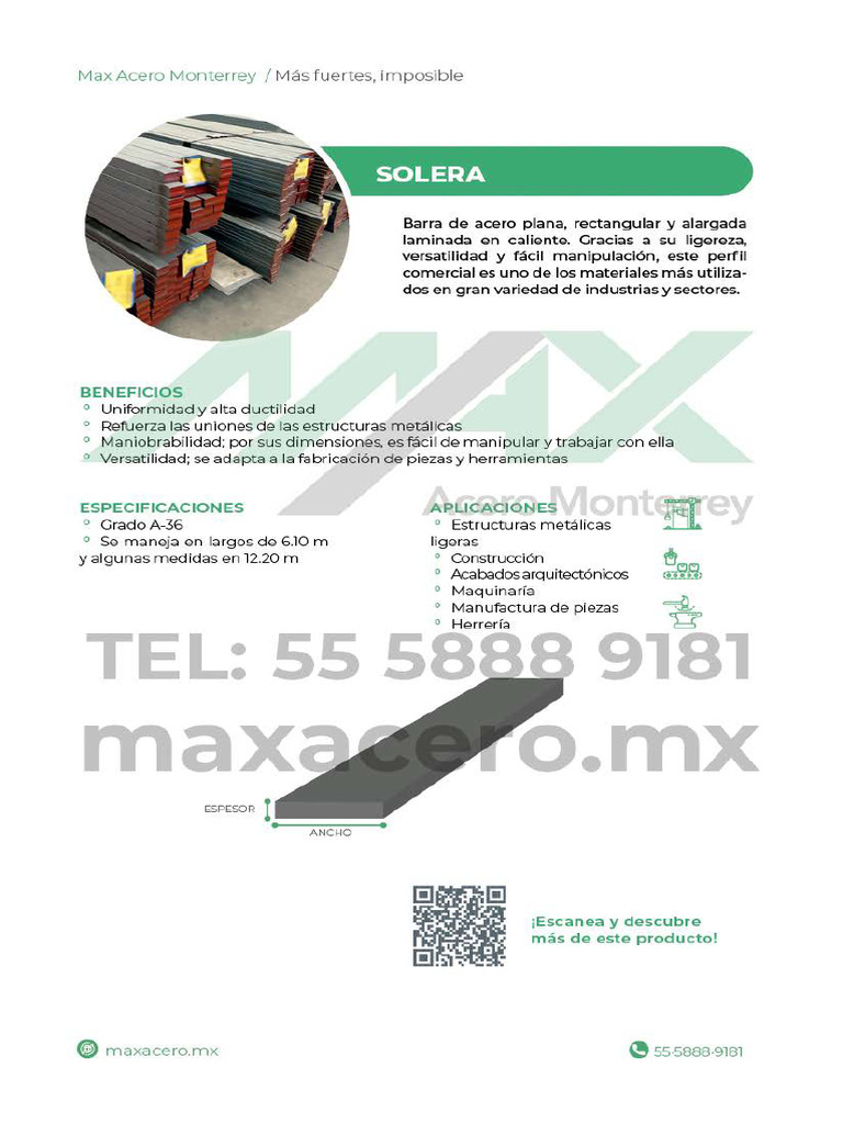 Ficha Tecnica Max Acero Perfil Solera | PDF
