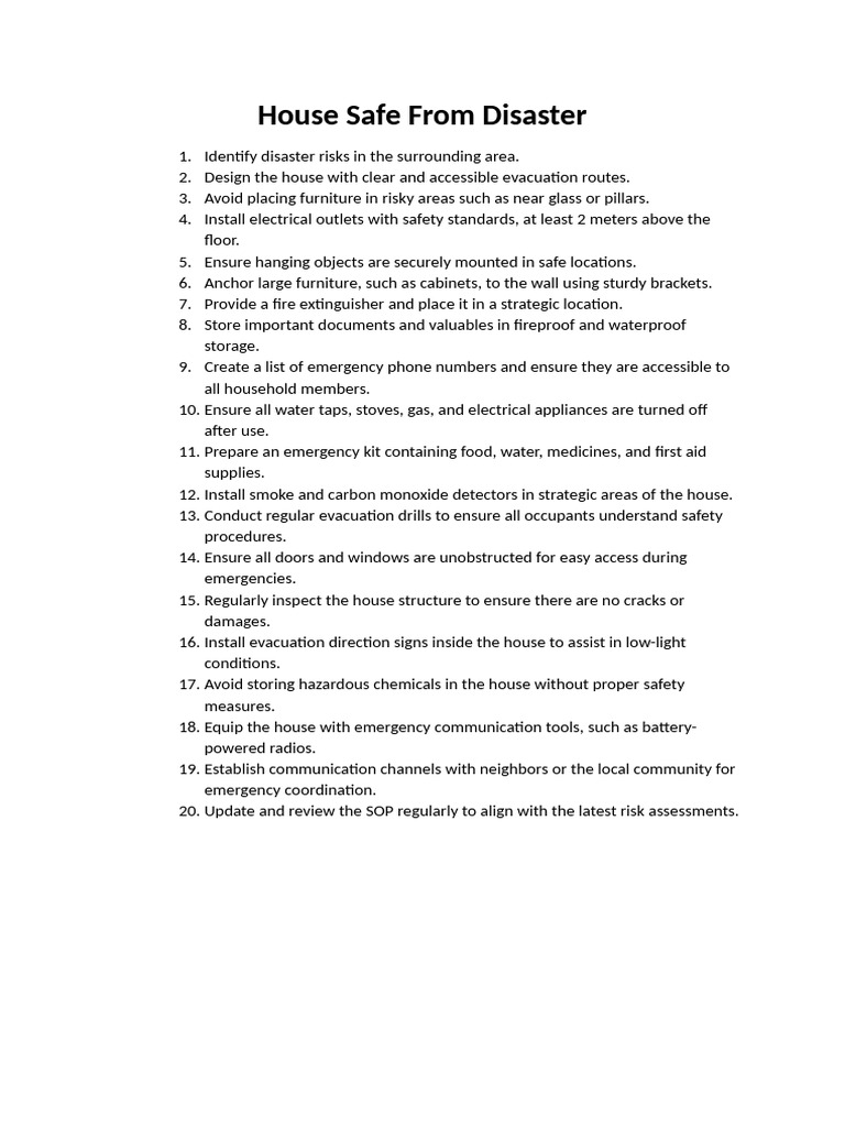 Home Disaster Preparedness Guide | PDF