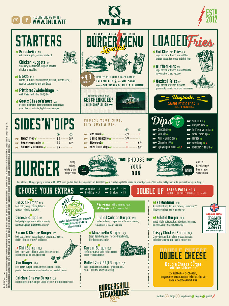 HTTPSWWW - Qmuh.dewp Contentuploadsqmuh Menu PDF | PDF | Hamburgers | Sauce
