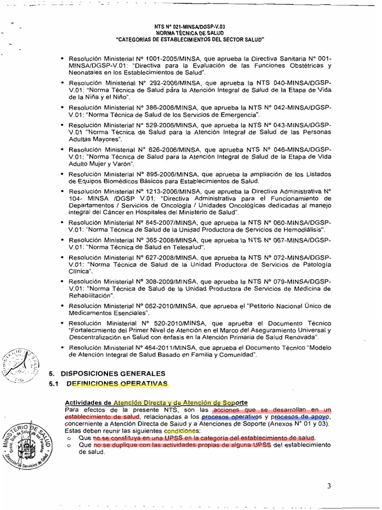 MINSA - NT 021 Categorias Establecimientos Salud - 250413 - 102952 ...