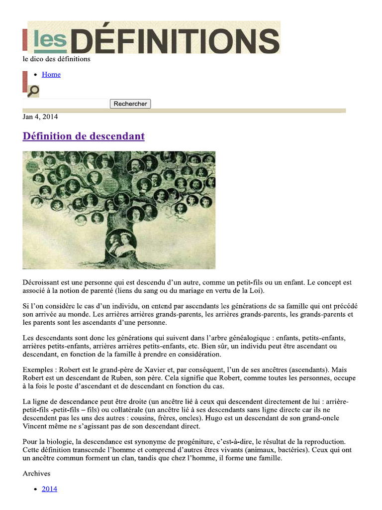 Definition Descendant | PDF