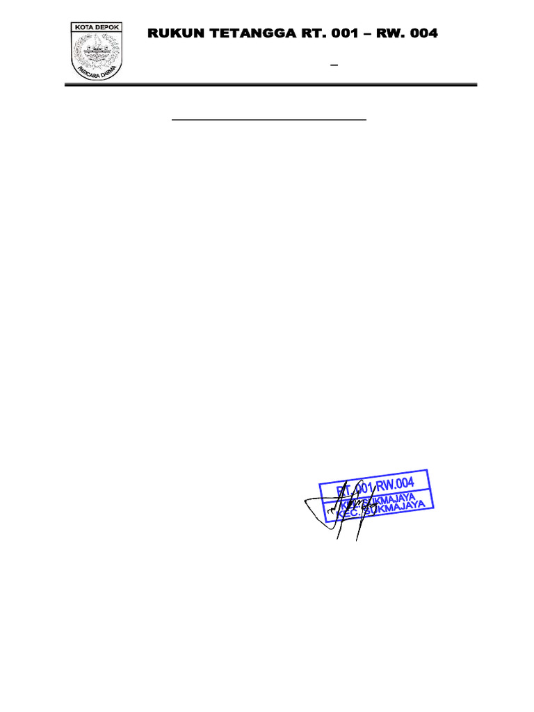 Surat Keterangan Domisili RT 001 RW 004 | PDF