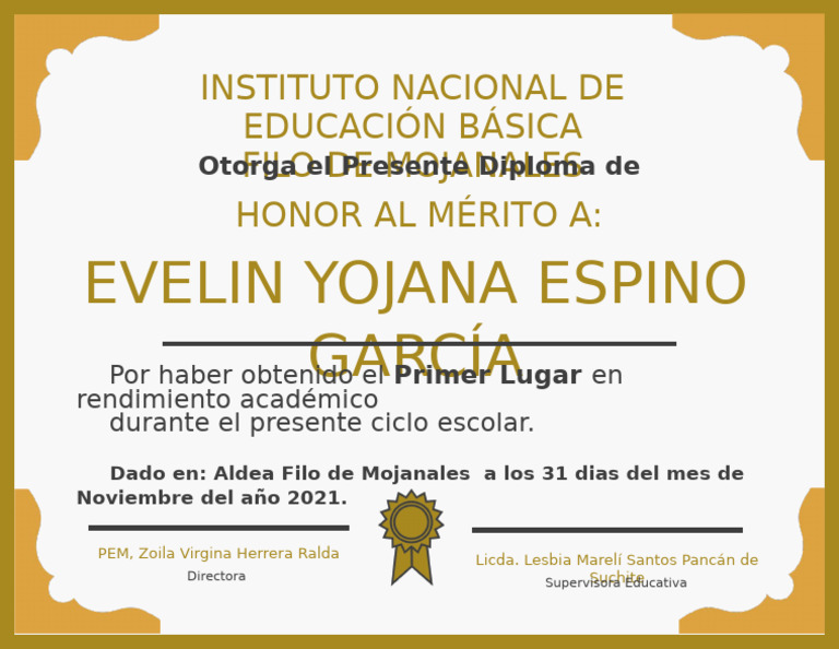 Diploma Honor Al Mérito | PDF