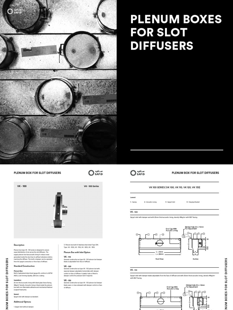 Plenum Boxes For Slot Diffusers | PDF | Duct (Flow) | Mechanical ...