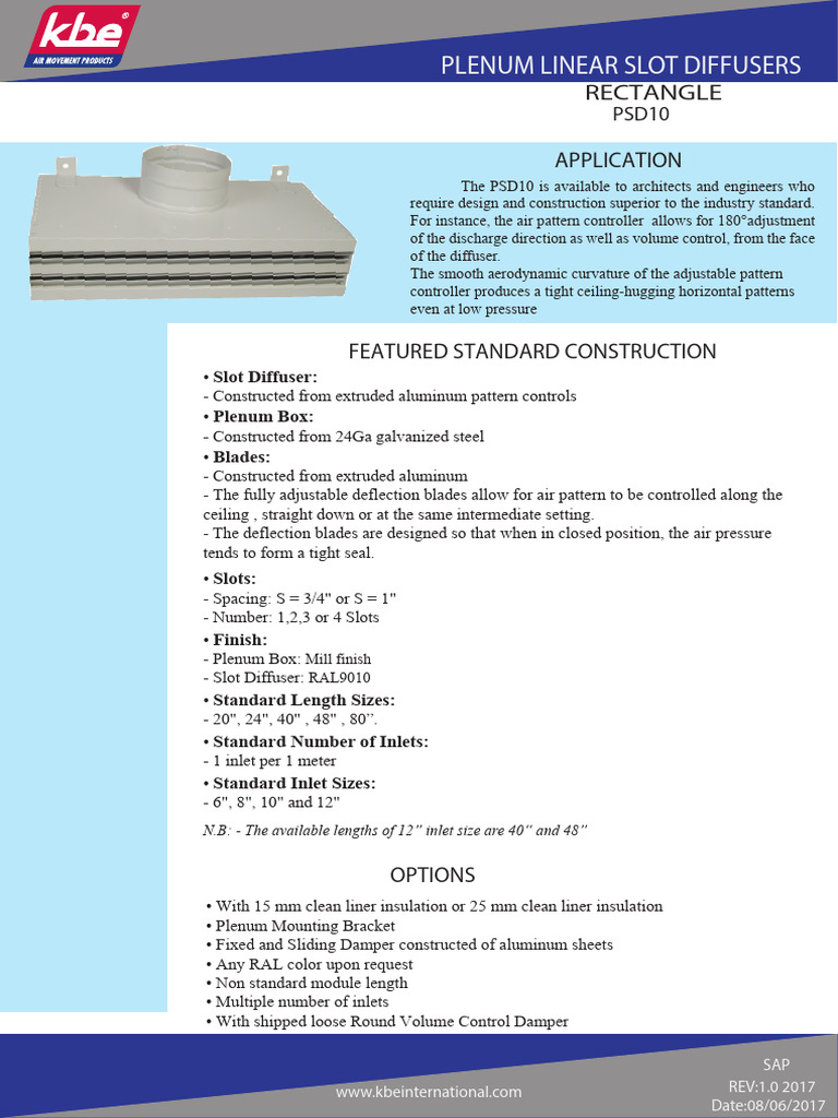 Plenum Boxes For Slot Diffusers 2 | PDF | Mechanical Engineering