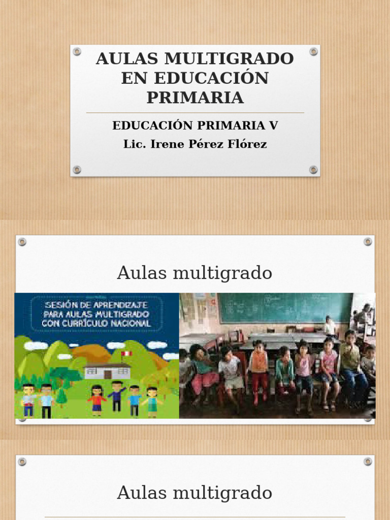 Aulas Multigrado en Educación Primaria V | PDF | Enseñando ...