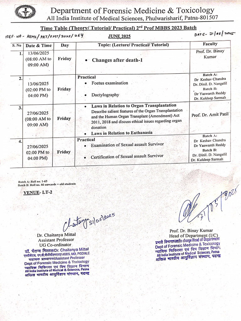 Time Table 2nd Prof 2022 | PDF