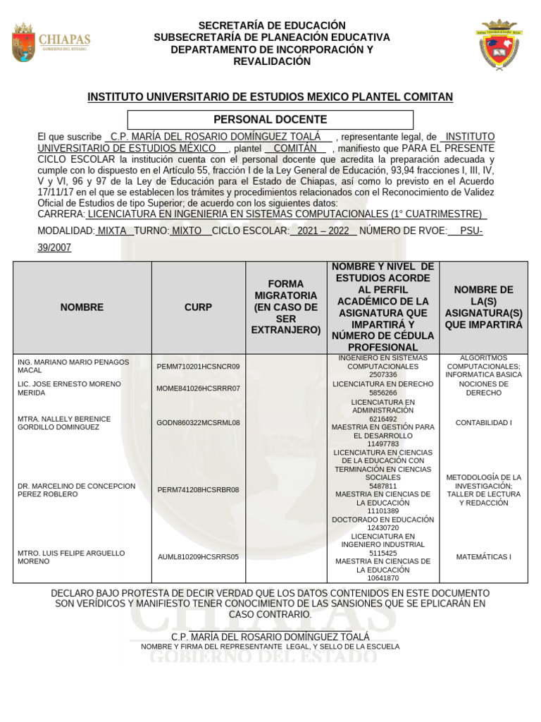 Ing. en Sistemas Computacionales | PDF