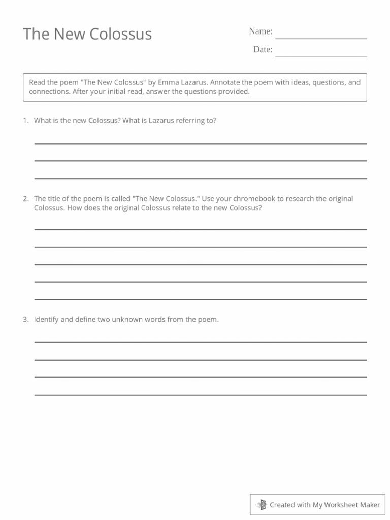 The New Colossus | PDF