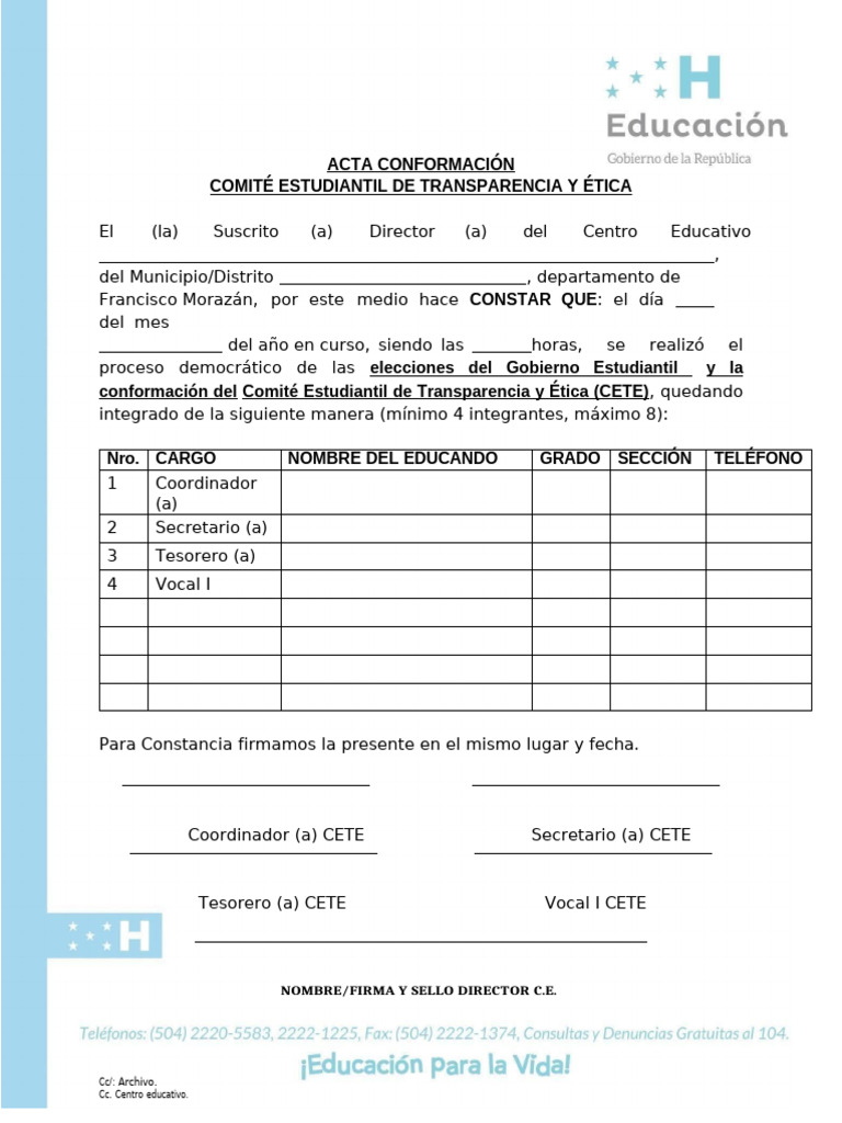 Acta Conformación Cete | PDF