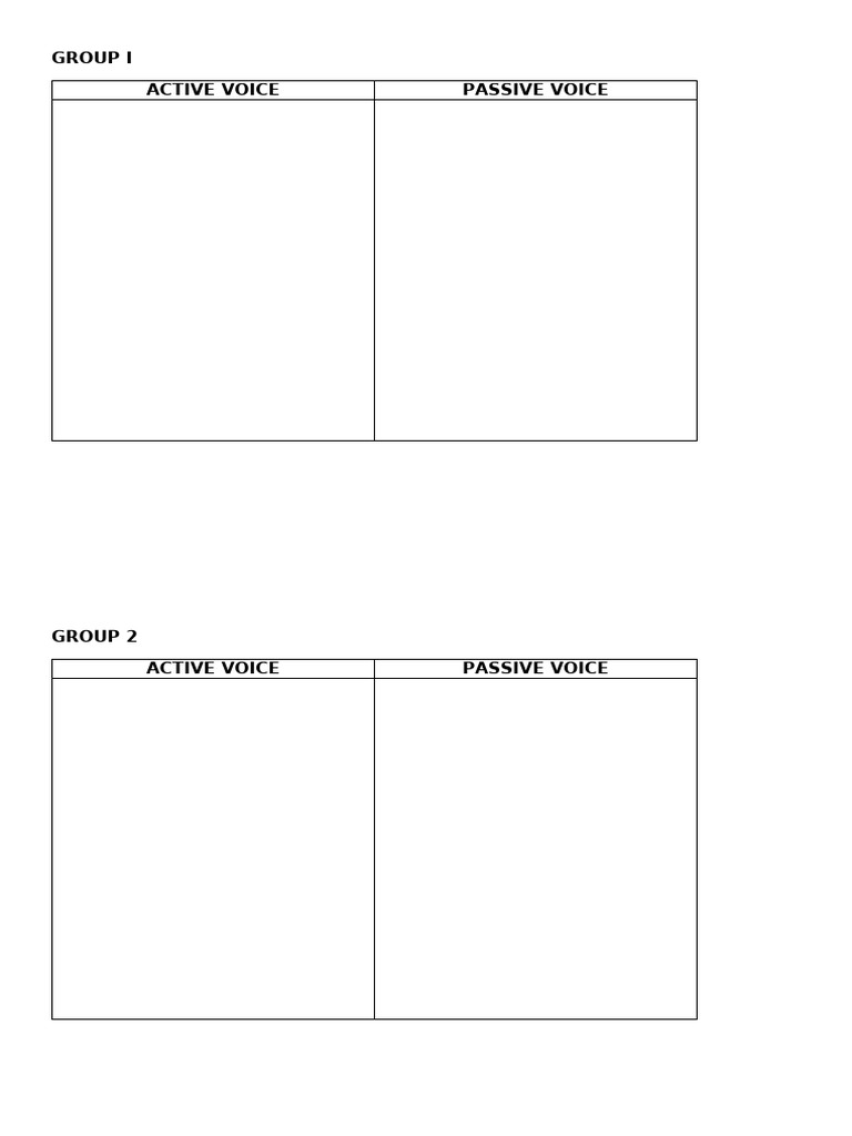 Activity Sheet For Passive&Active | PDF