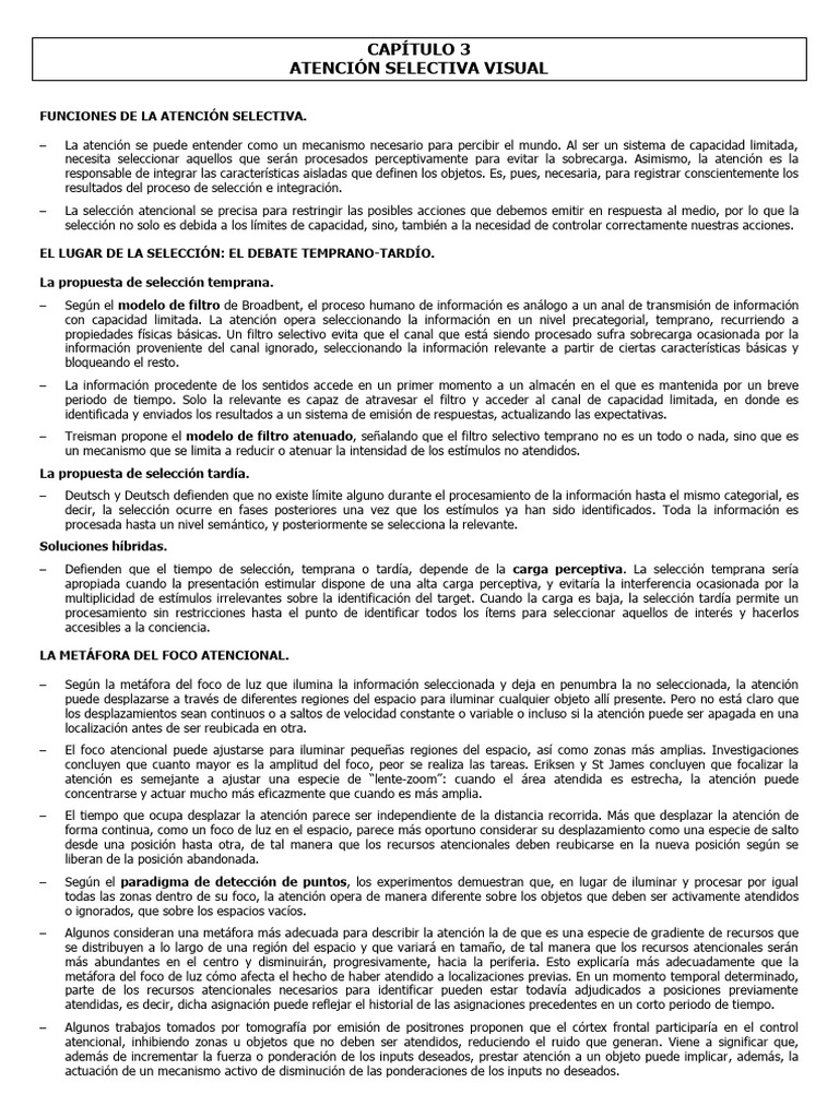 ATE 03 Atención Selectiva Visual | PDF | Atención | Cognición