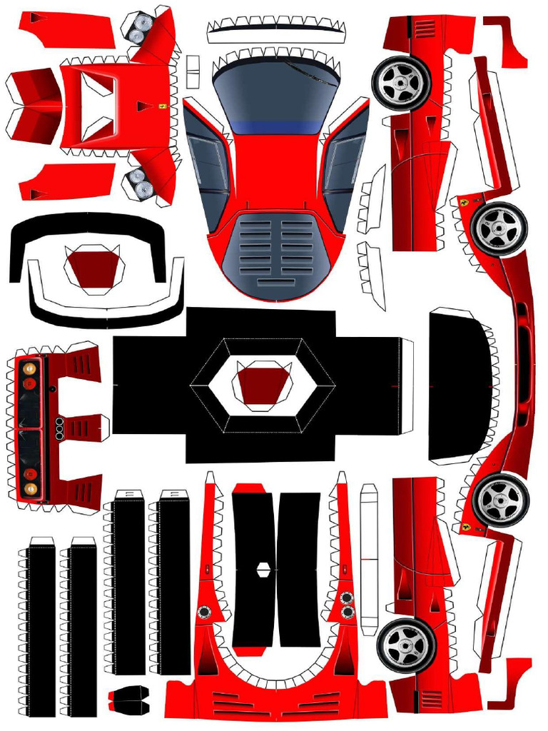 Papercraft Ferrari f40 A Color | PDF