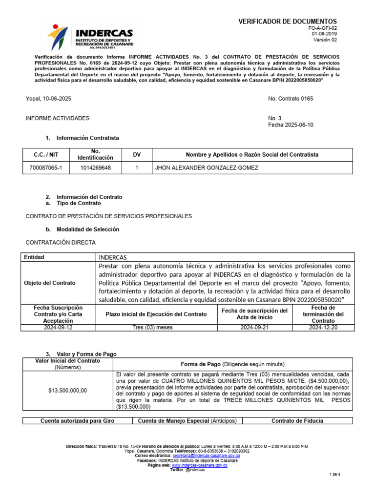 Verificacion - Documento 03-JHON GONZALEZ CTO 165 | PDF