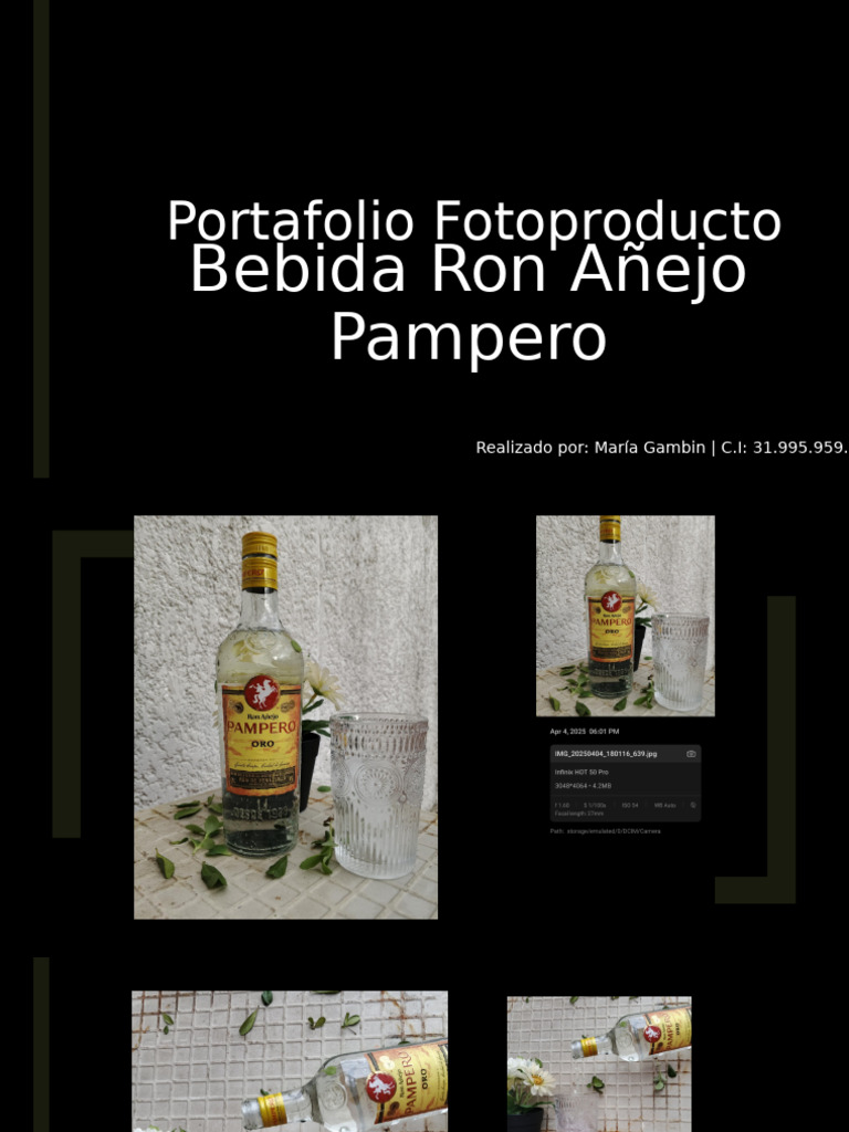 Portafolio Fotoproducto: Bebida Ron Añejo Pampero | PDF