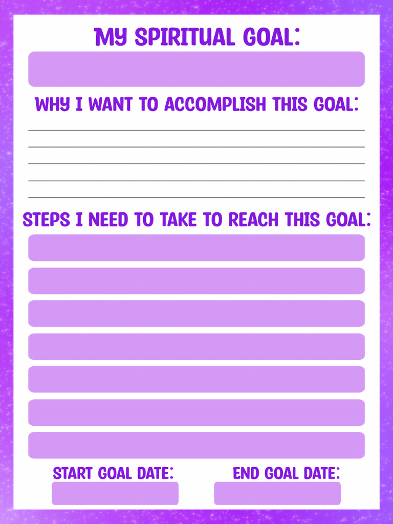 Free Goal Worksheets | PDF
