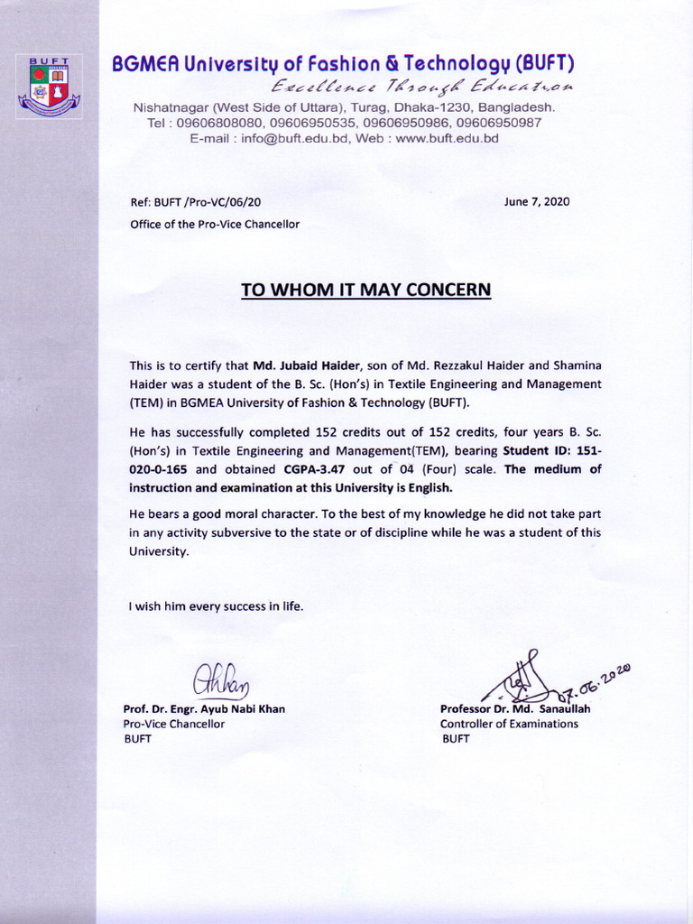 Recomendation Letter 1 | PDF