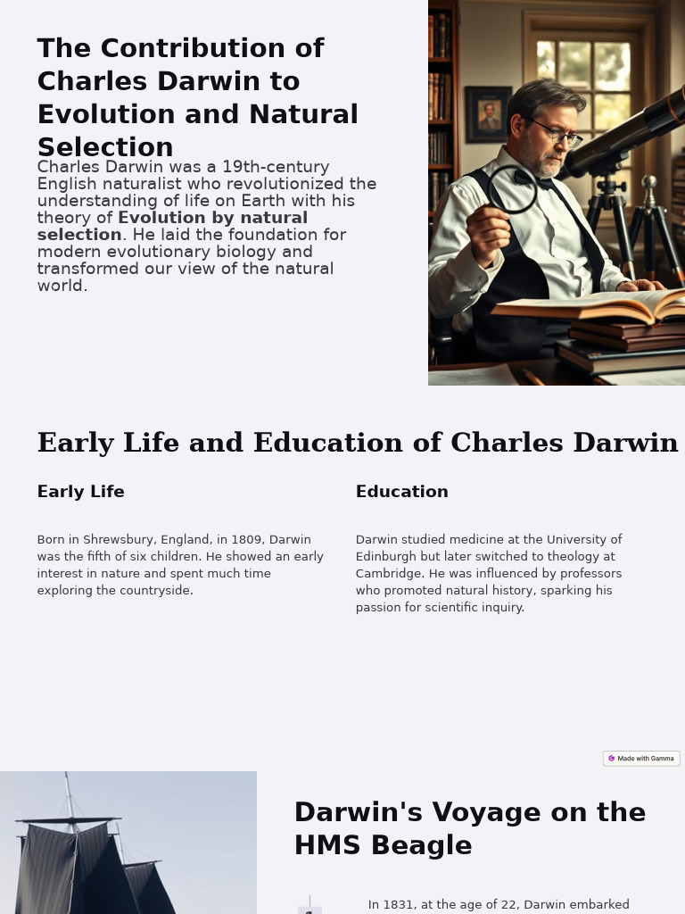 The Contribution of Charles Darwin To Evolution and Natural Selection ...