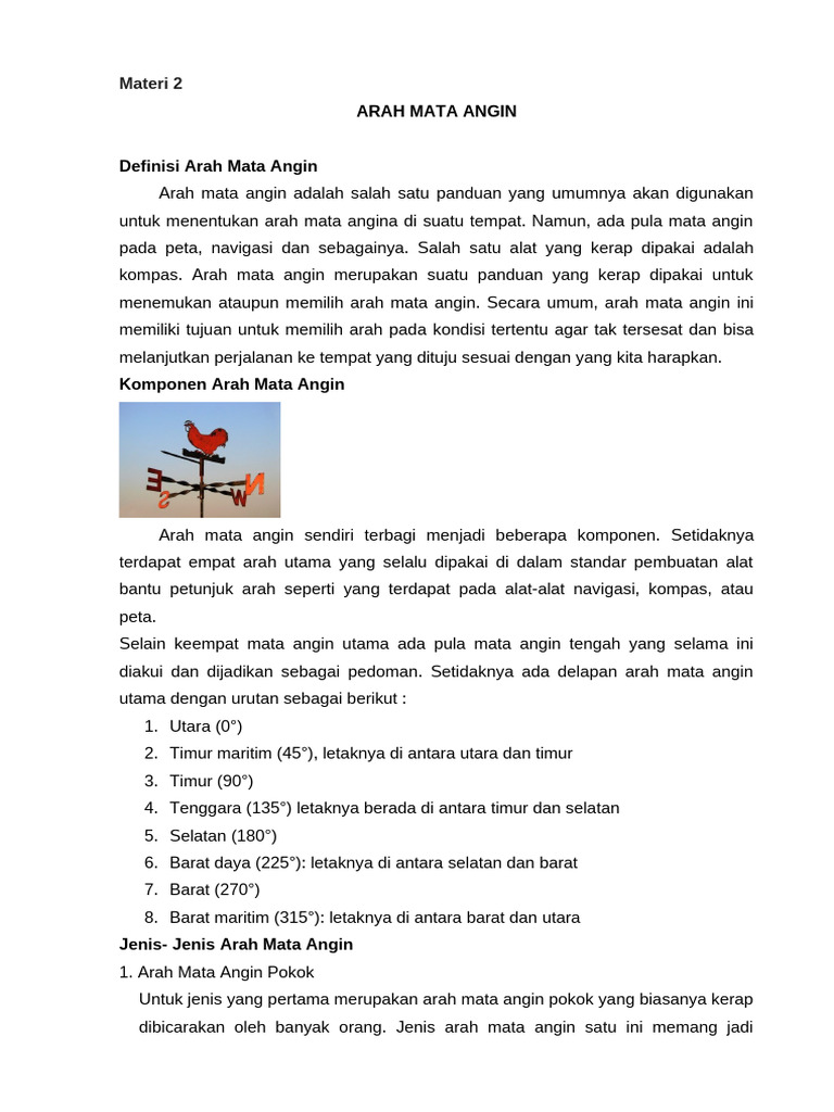 Panduan Lengkap Arah Mata Angin | PDF