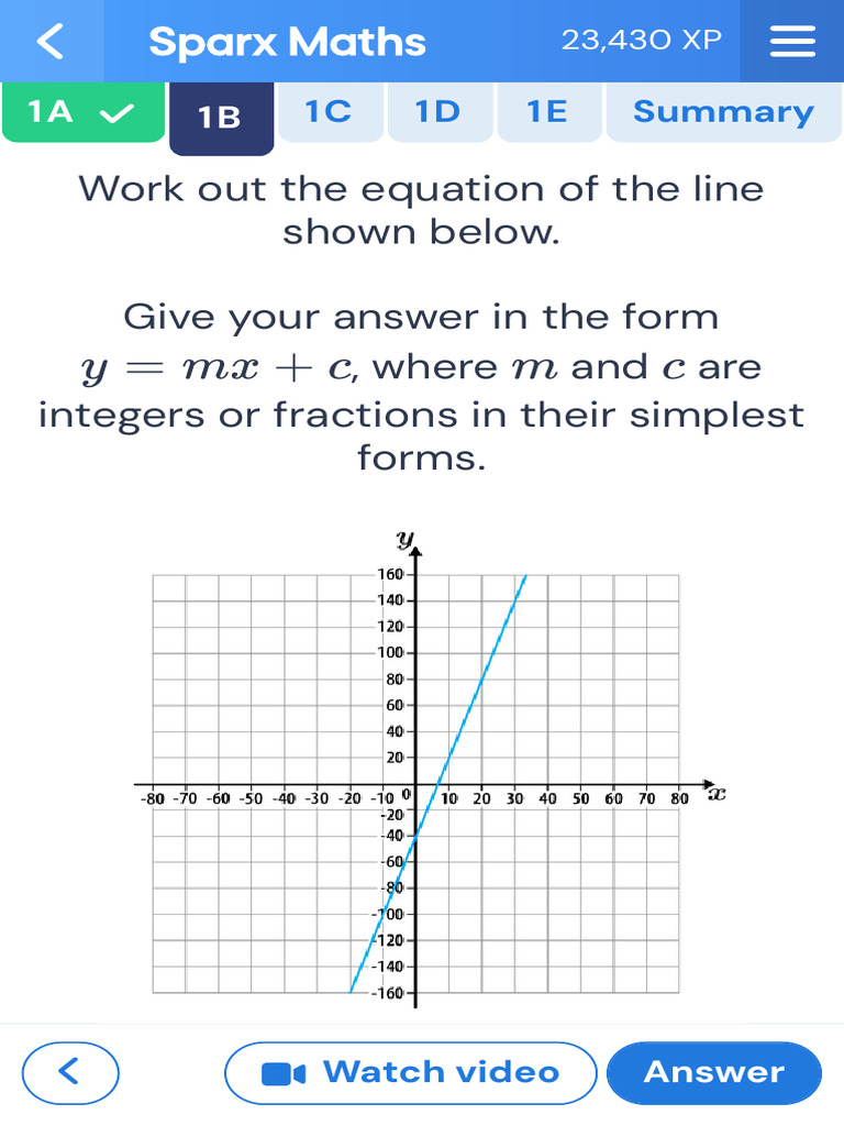 Calculate Line Equation: y = mx + c | PDF