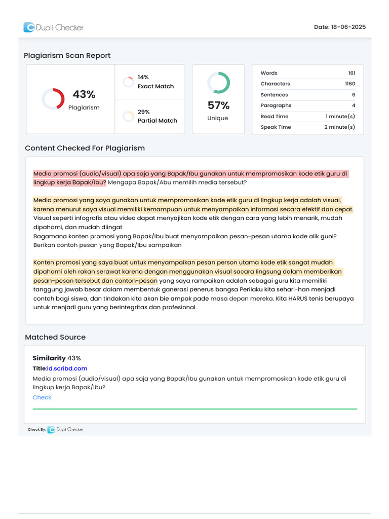 Duplichecker Plagiarism Report | PDF